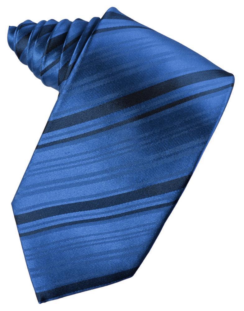 Royal Blue Striped Satin Necktie – CardiInternational.com